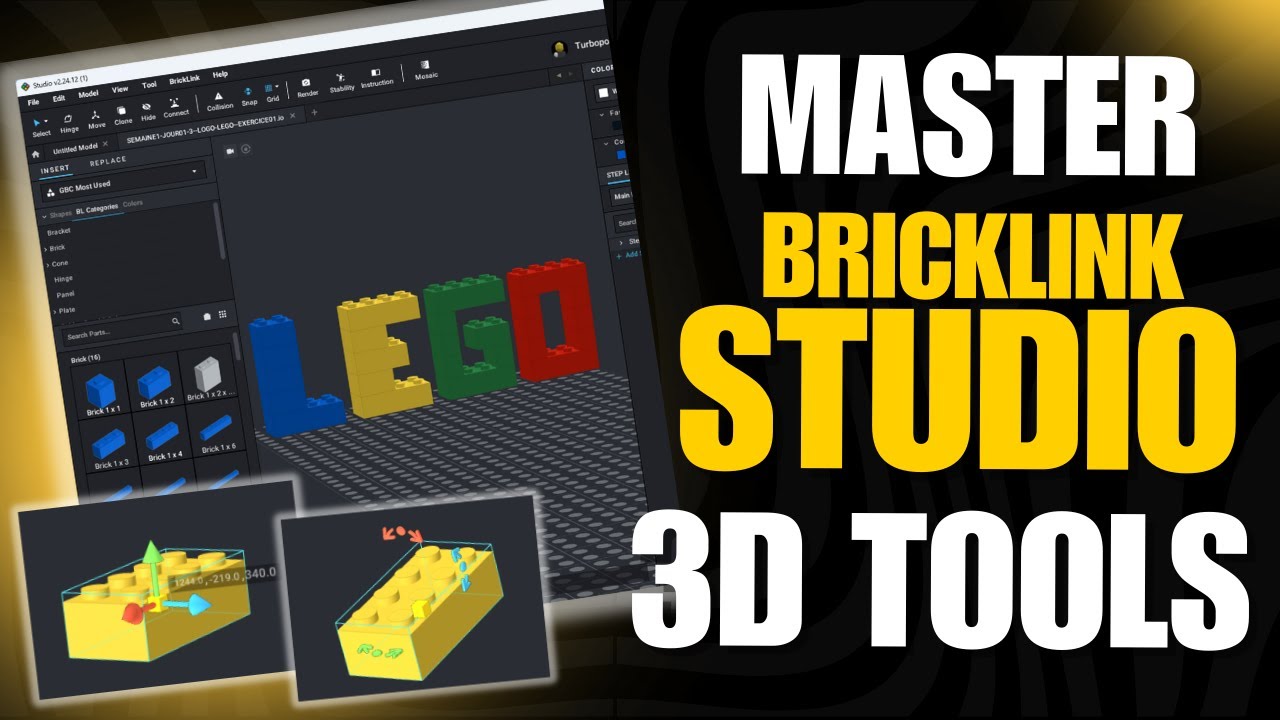 Master ALL Bricklink STUDIO Tools: Select, Hinge, Move, Hide, Connect ...
