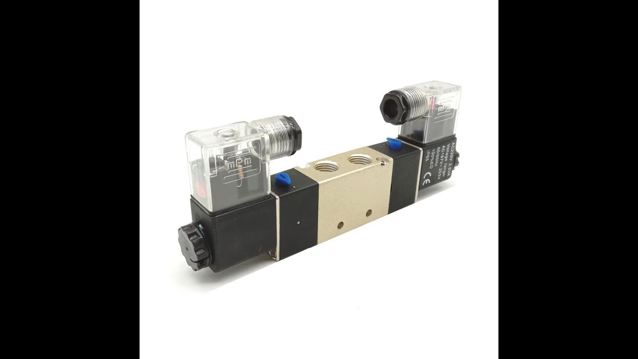24V DC 1/4'' NPT 5/2 Way 4V220-08 AirTac Type Double Solenoid Pneumatic ...