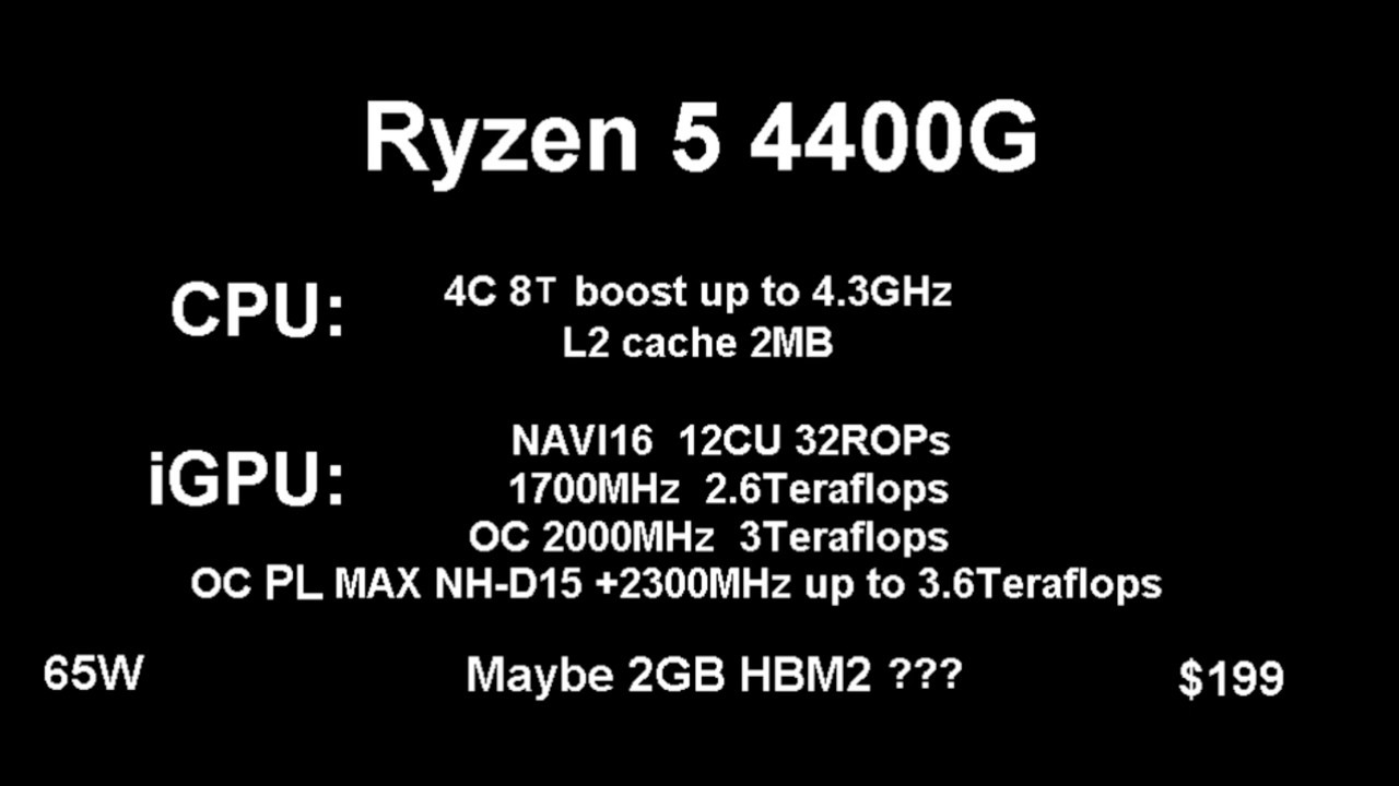 Ryzen APU 7nm with NAVI (Ryzen 5 4400G & Ryzen 3 4200G) #2 - YouTube