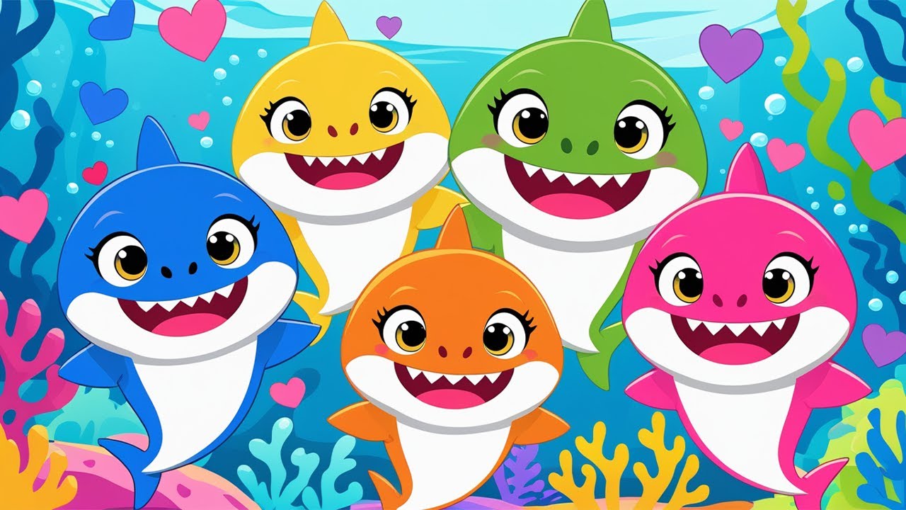 🦈 Baby Shark con Ritmo 🎵 Canciones para Niños Felices 😄 Tiburón Bebé 🐳 ...