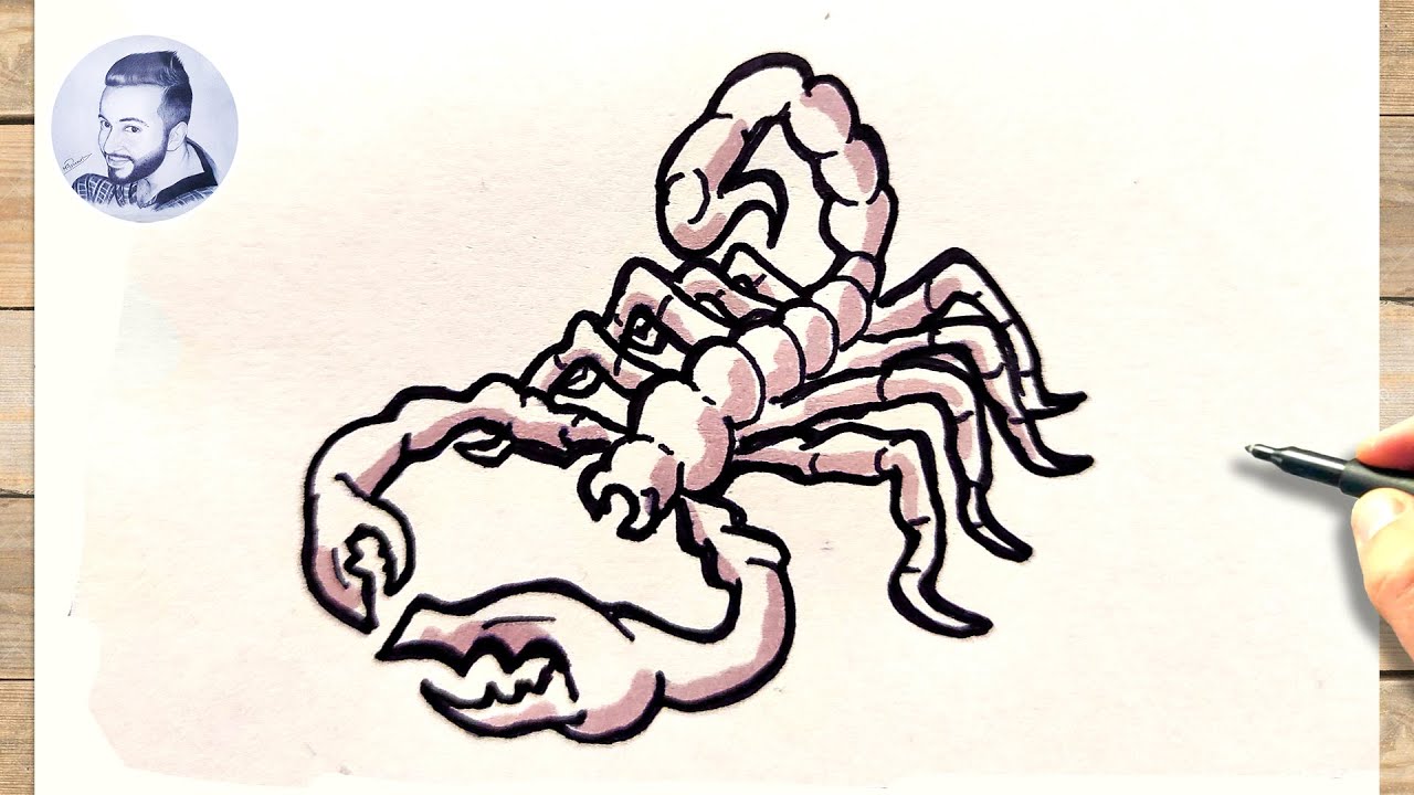 Comment dessiner un scorpion facile à dessiner - YouTube