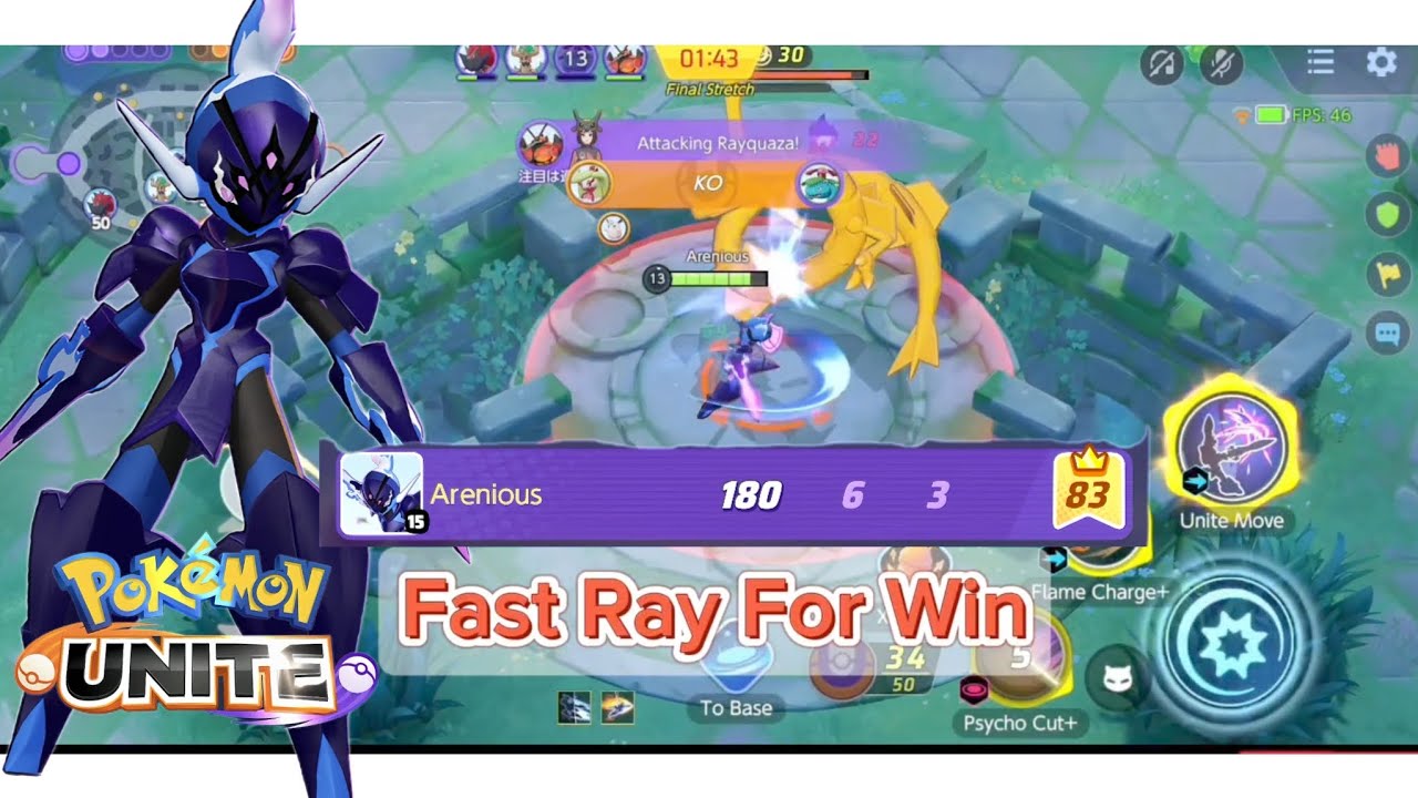 Fast Ray For the Win!!! || Pokemon Unite Gameplay || #pokemon # ...