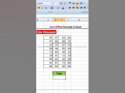SUM + OFFSET Formula In Excel #excel #exceltips #shorts #exceltutorial #msexcel #microsoftexcel ...