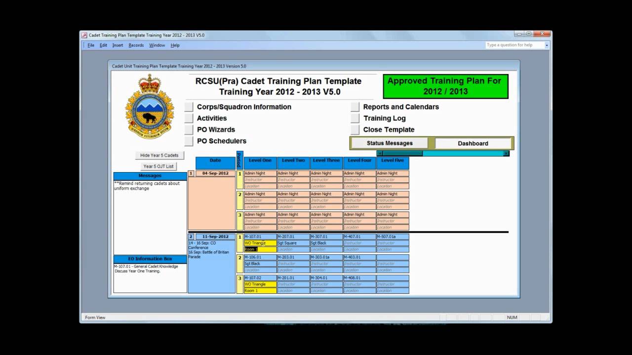 Cadet Training Plan Template Instructional Video 11 - YouTube