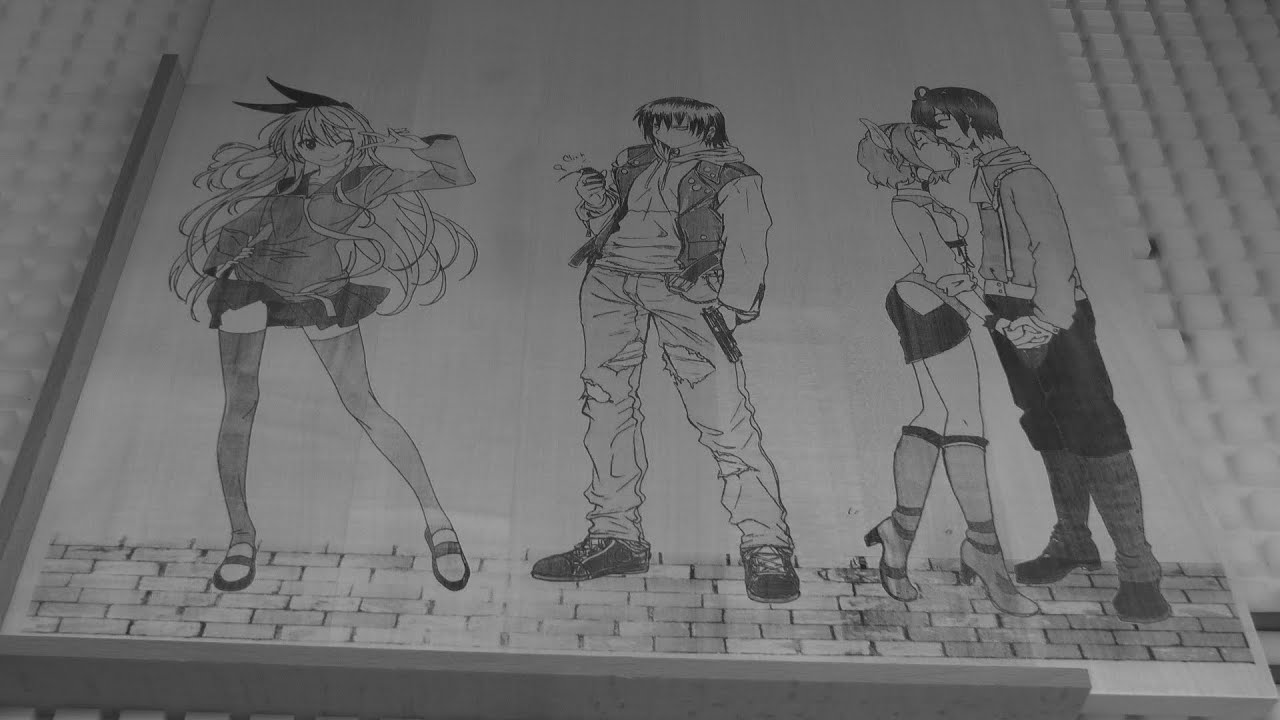 Anime Fanart Laser Creation - YouTube