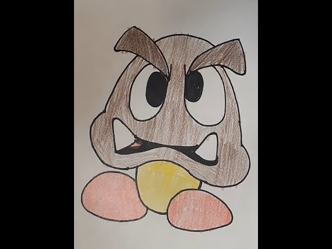 How to draw Paper Goomba (Paper Mario) - YouTube