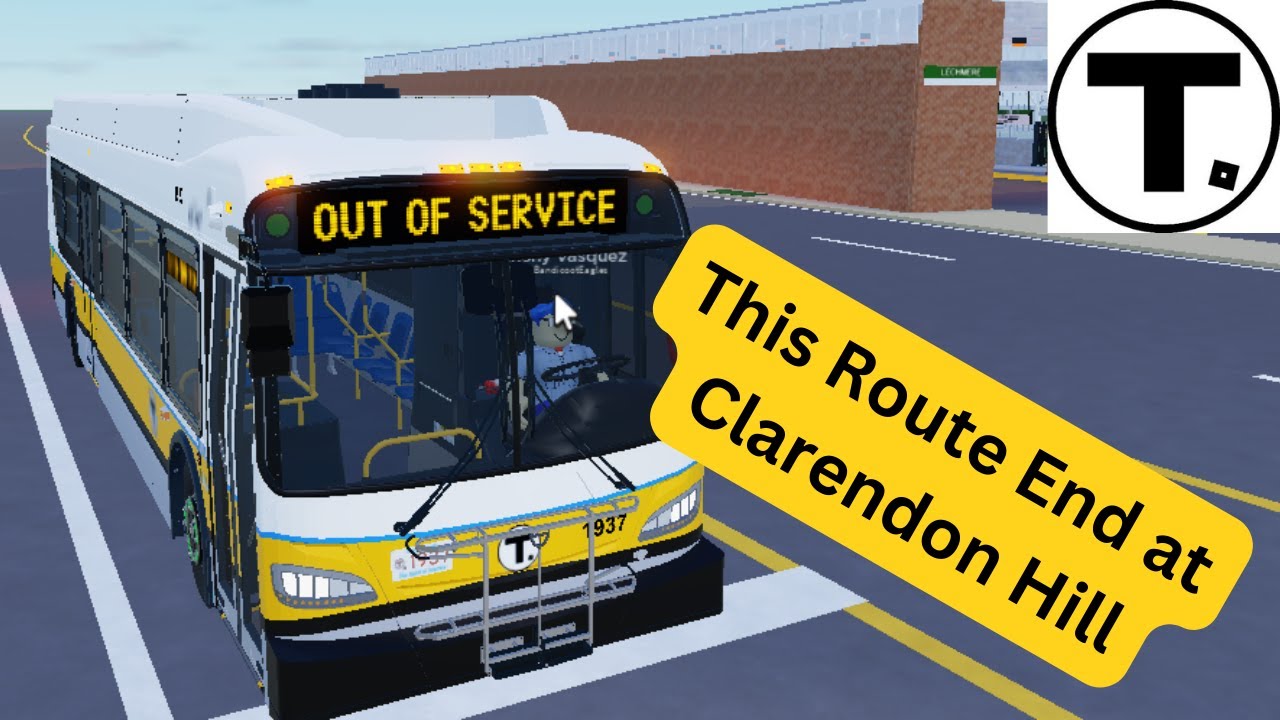 MBTA Roblox bus driving Route 87 between Clarendon Hill and Lechmere ...