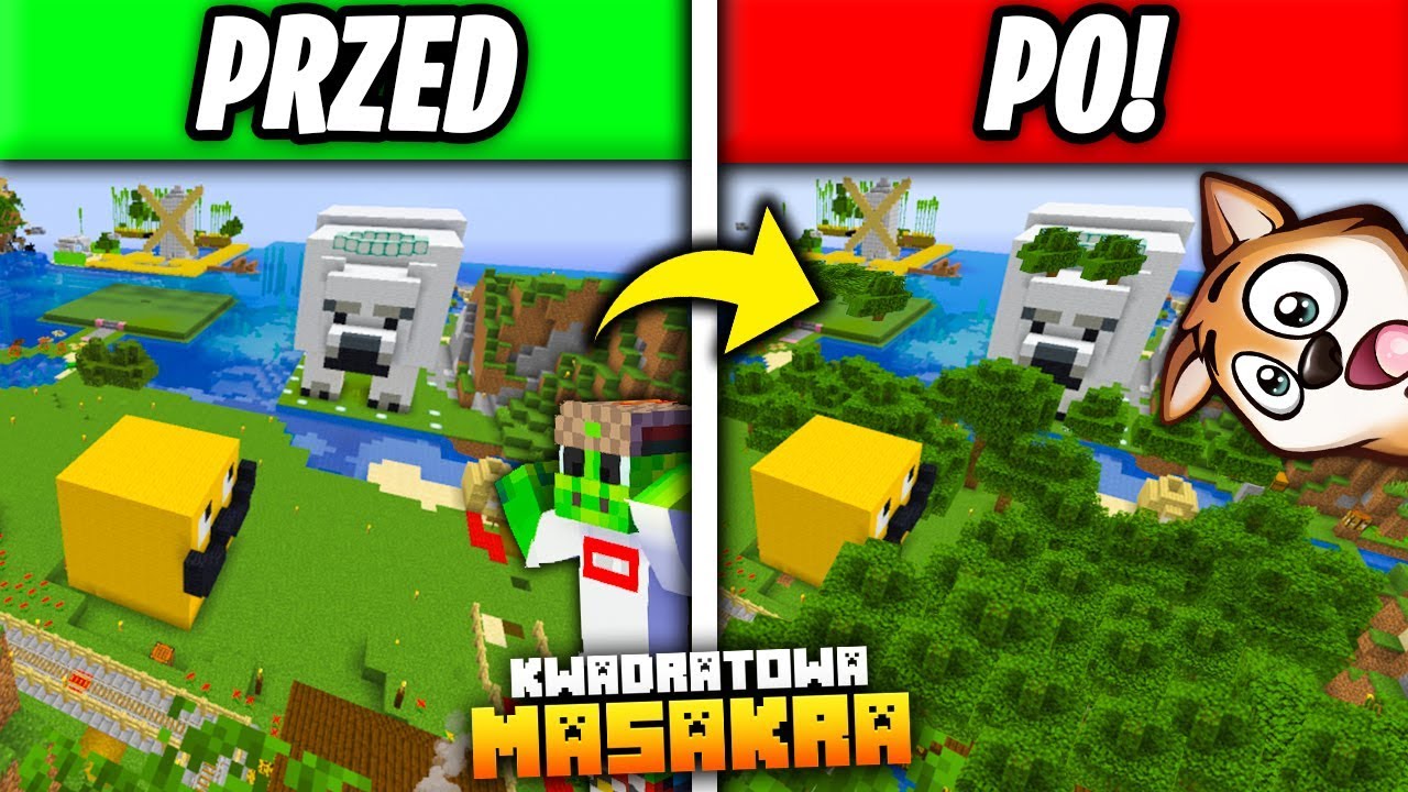 Posadziliśmy DRZEWA na *CAŁEJ* KWADRATOWEJ MASAKRZE z NEXE! (Minecraft ...