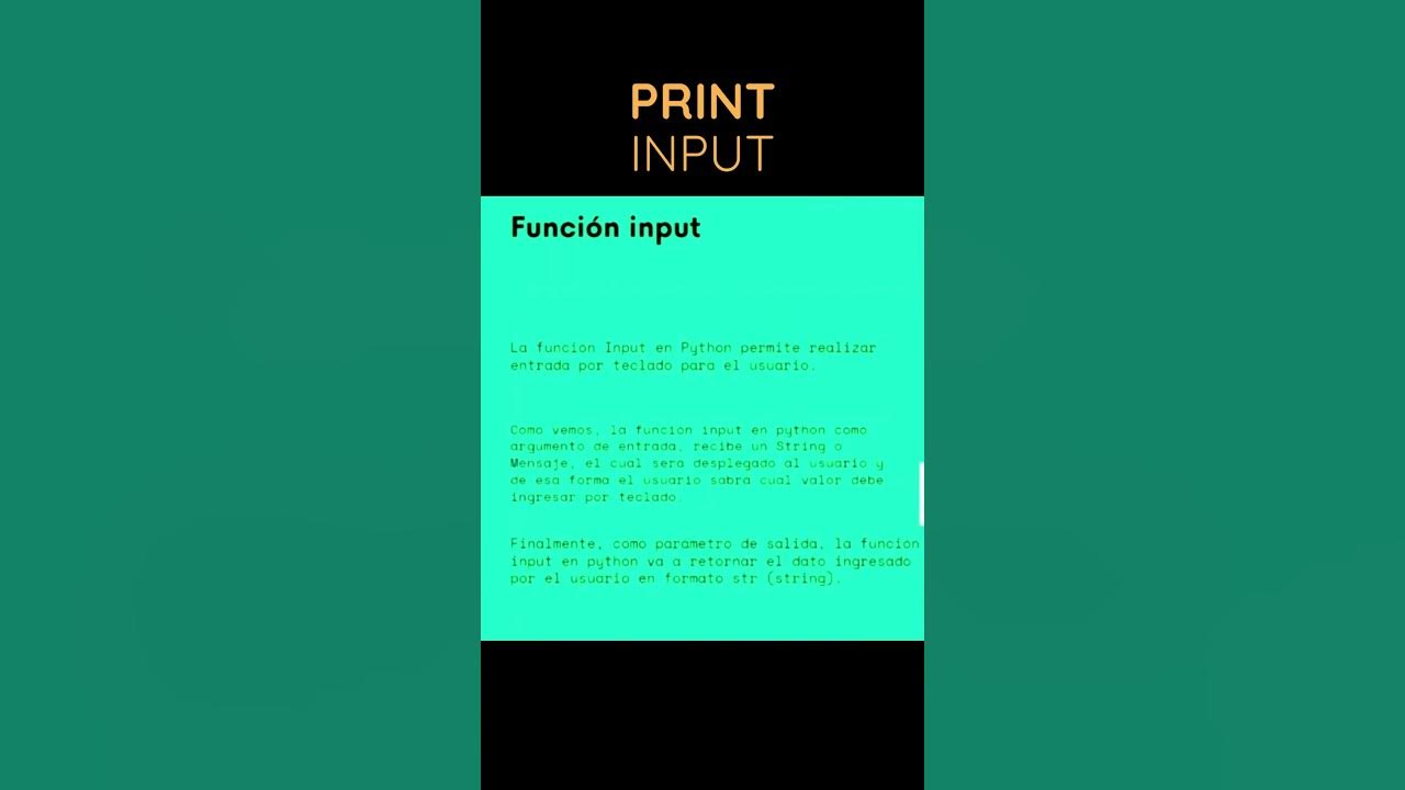Print e Input #python #aprenderpython #pythonprogramming - YouTube