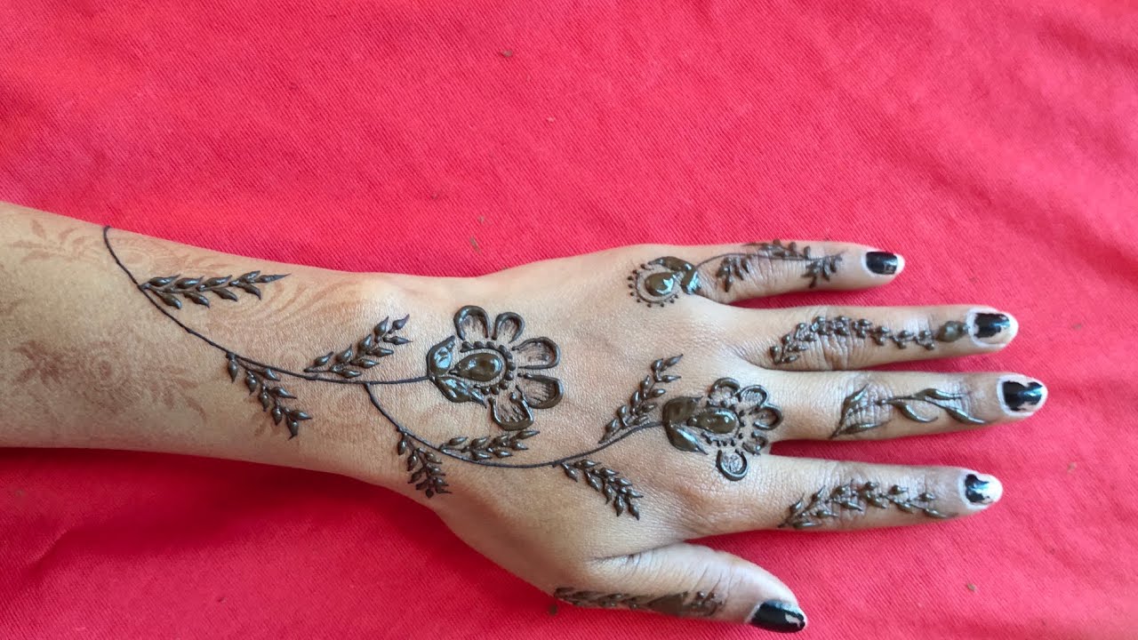 Gulf style henna design//back hand mehndi design//mehndi ka design ...
