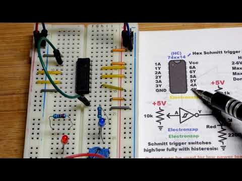 Step By Step 74HC14 Hex 6 Schmitt Trigger Inverter NOT Gate Integrated Circuit IC - YouTube