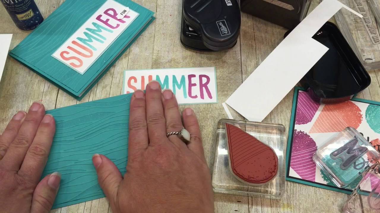 How to make a Fun Summer Card with a fun center - YouTube