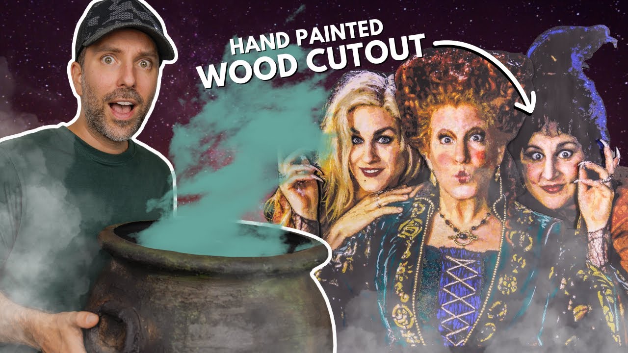 I Made a HOCUS POCUS Wood Cutout Display 🧹 (Custom Painted with a ...