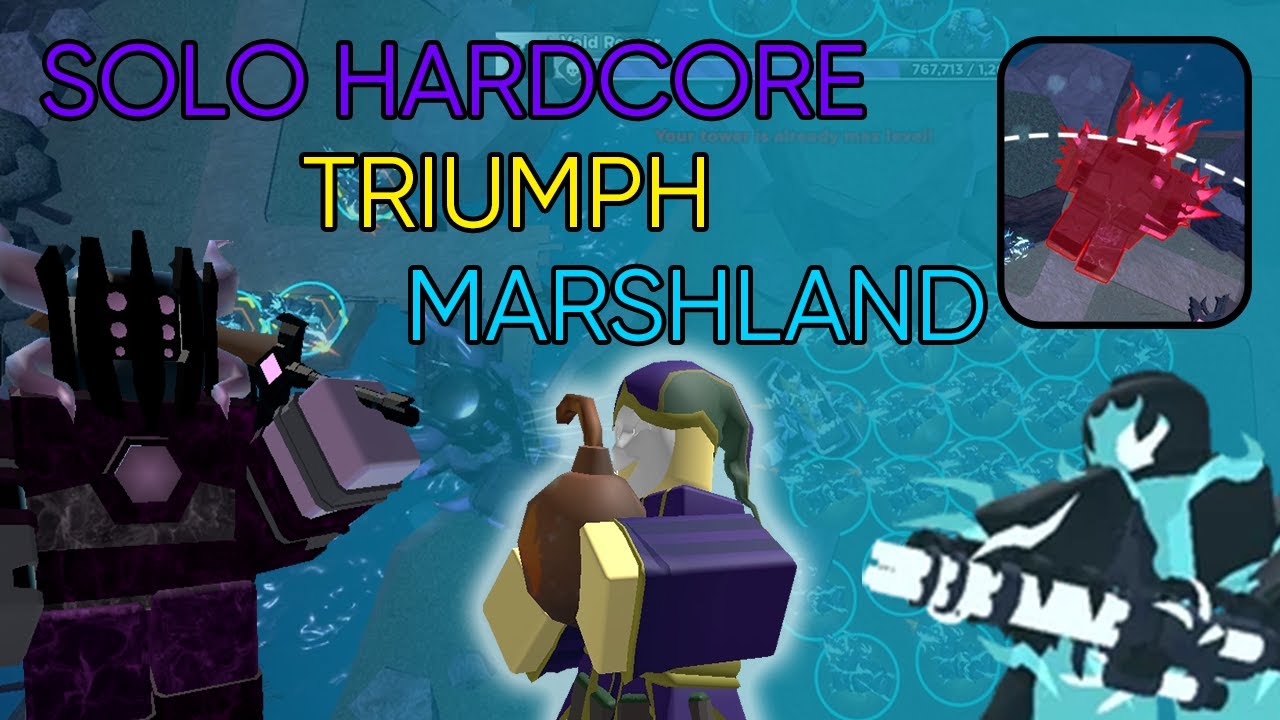 SOLO HARDCORE TRIUMPH on Marshland map with Jester | Roblox TDS - YouTube