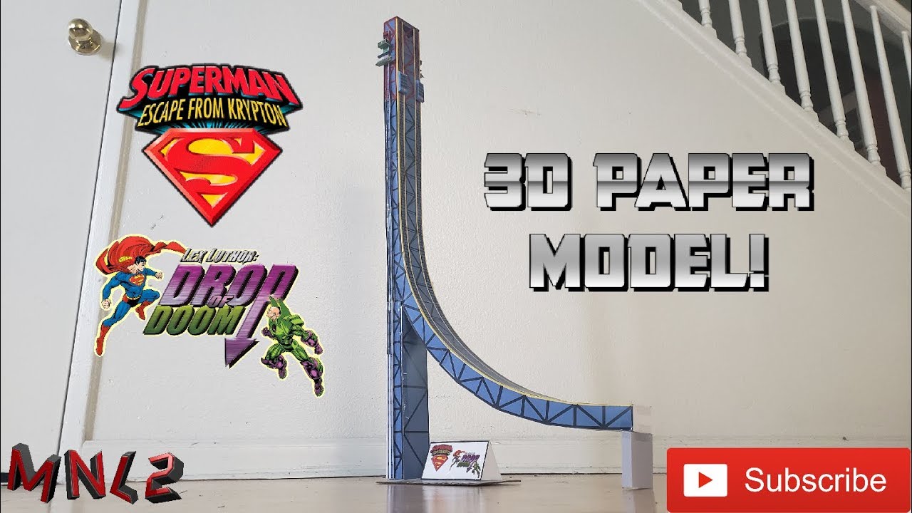 3D Paper Roller Coaster Model: Superman: EFK & Lex Luthor: DoD (SFMM ...