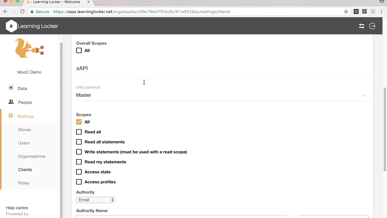 How To Use Clients & Stores in Learning Locker LRS | #LearnxAPI - YouTube