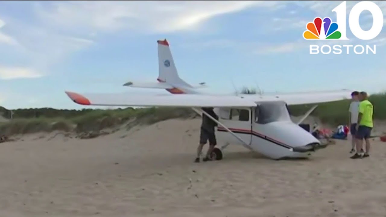 Small plane makes emergency landing on Cape Cod beach - YouTube