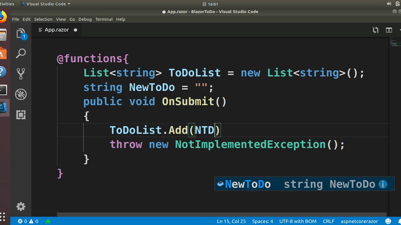 Coding Todo List Spa By Blazor On Ubuntu Youtube 6826