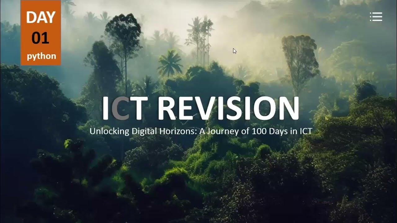 Ict Revision Day 01 Python By Tinosh Gamage Youtube