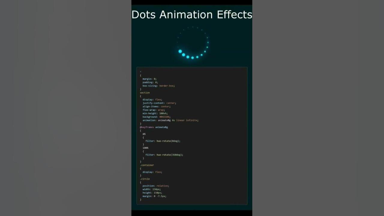 Dots Animation Effects Html Css Html Htmlcss Code Webdesign Frontend Javascript Youtube