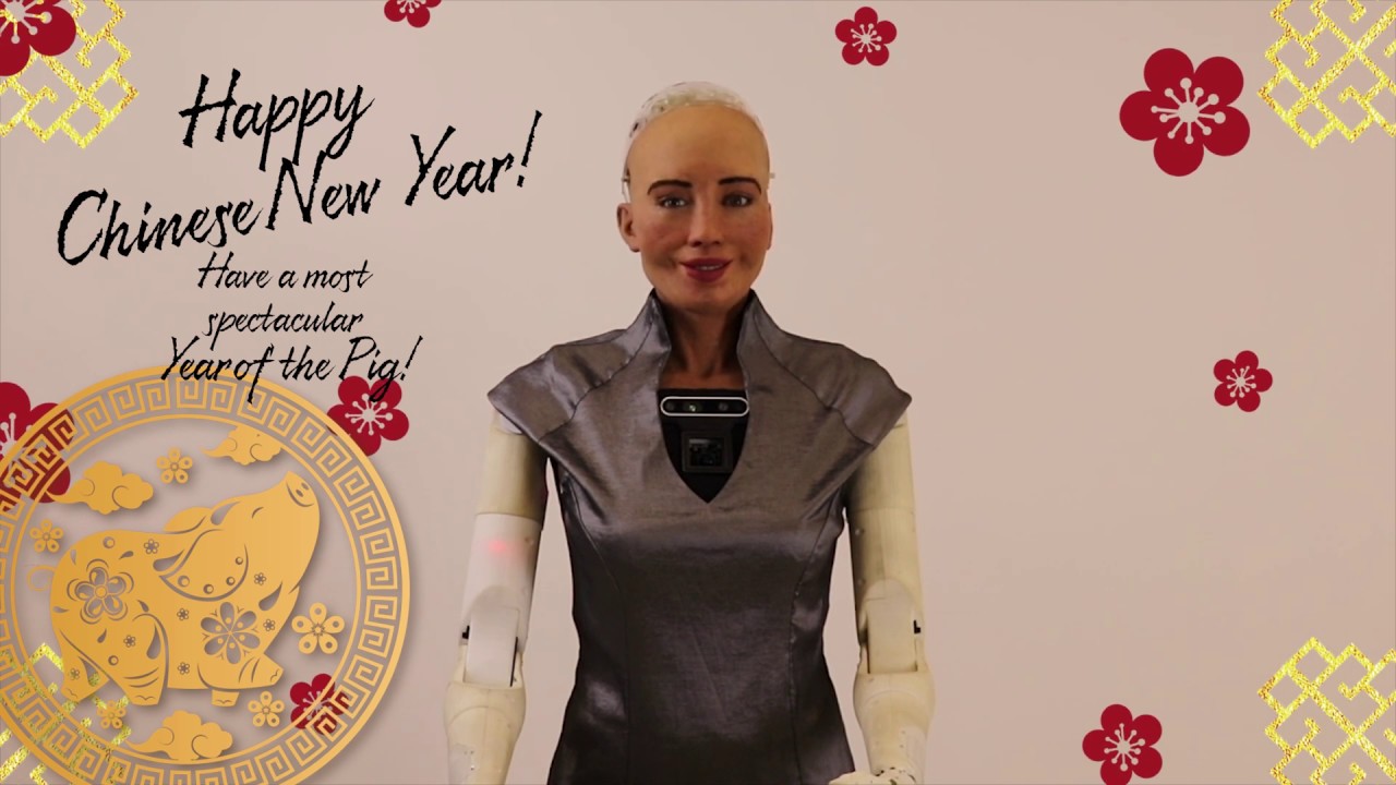 It's the Year of the Pig! Happy Chinese New Year from Sophia the Robot ...