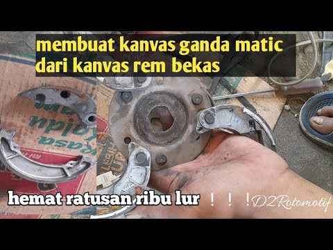 cara membuat kanvas ganda motor matic dari kanvas rem bekas - YouTube