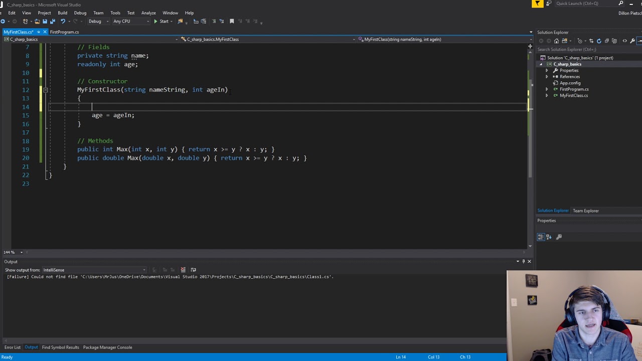 C Basics 26 Constructors And The This Keyword Youtube