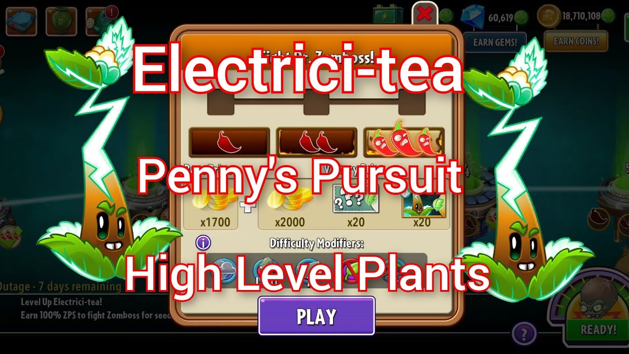 Electrici-tea,Penny's Pursuit,High Level Plants,PvZ2 - YouTube