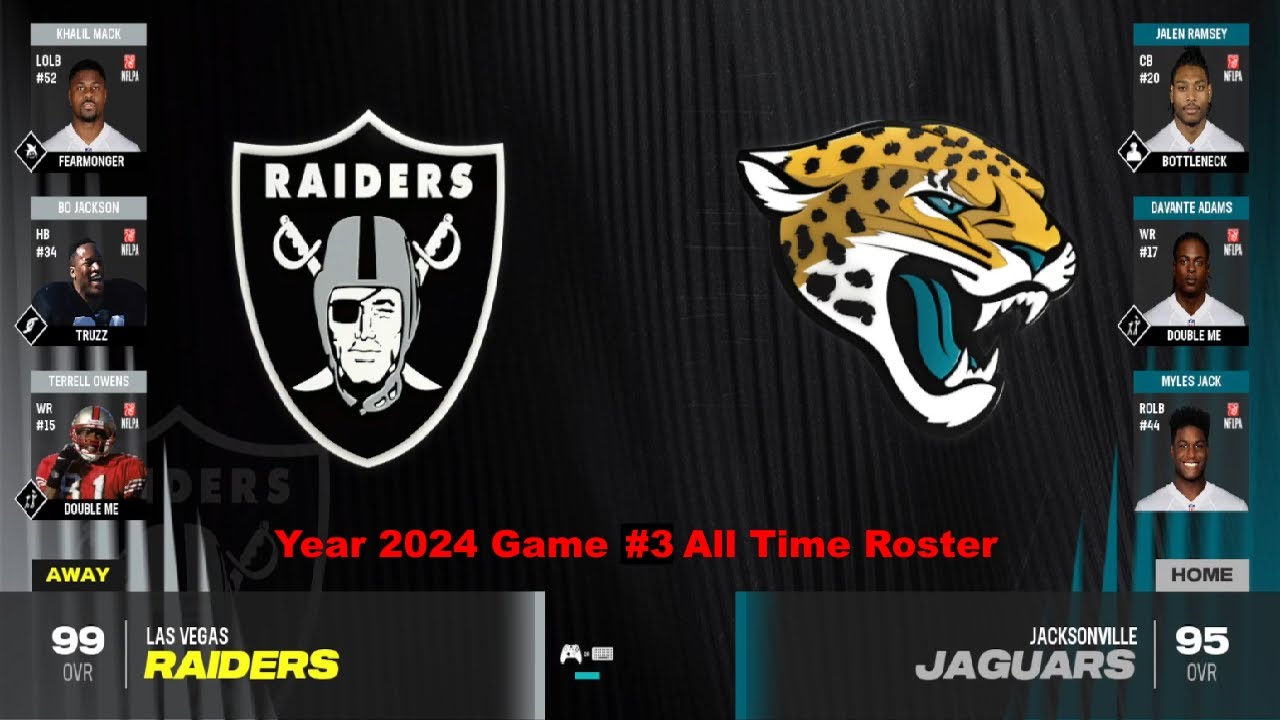 Madden 24 Raiders Vs Jaguars Year 2024 All Time Roster - YouTube