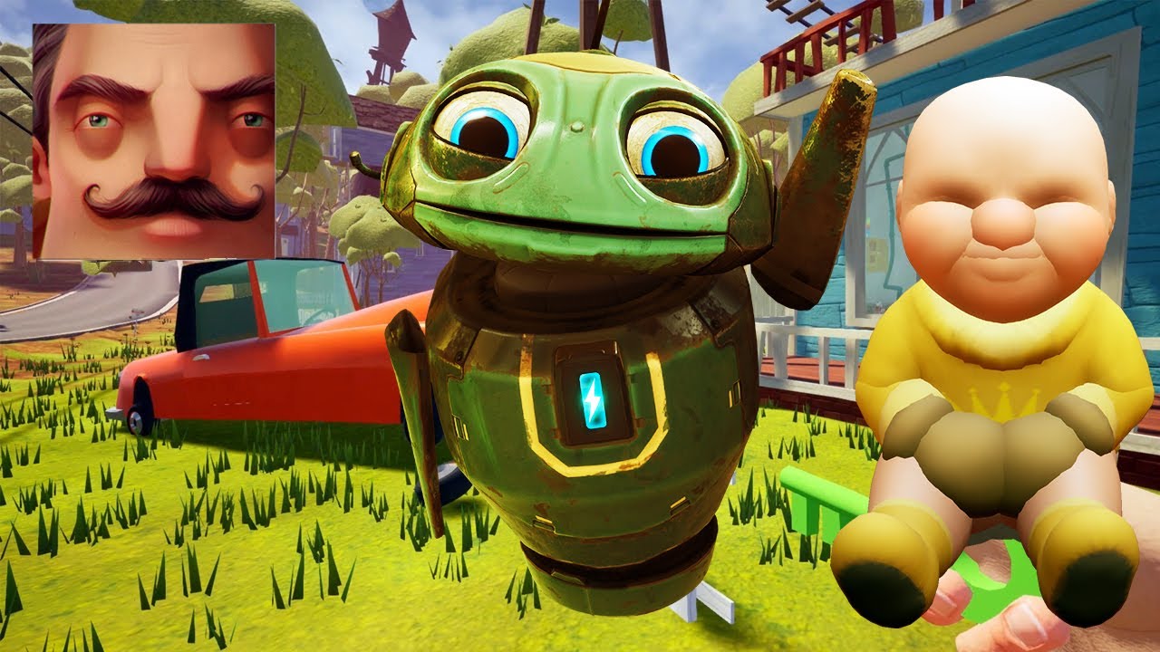 Hello Neighbor - My New Neighbor Baby In Yellow Black Cat Bot NEWT ...