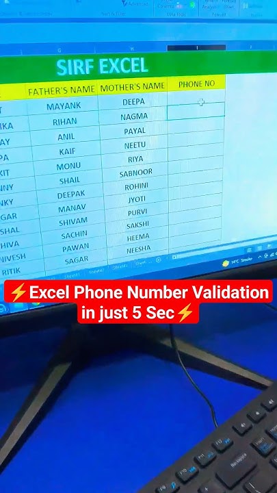Excel Phone Number Validation in just 5 sec🔥 #viral #excel #exceltips #computer - YouTube