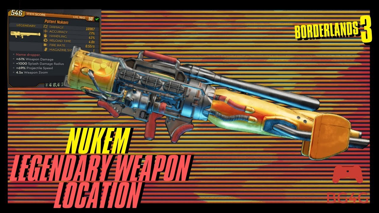 BORDERLANDS 3 - THE NUKEM (LOCO CHANTELLE) - LEGENDARY TORGUE WEAPON ...