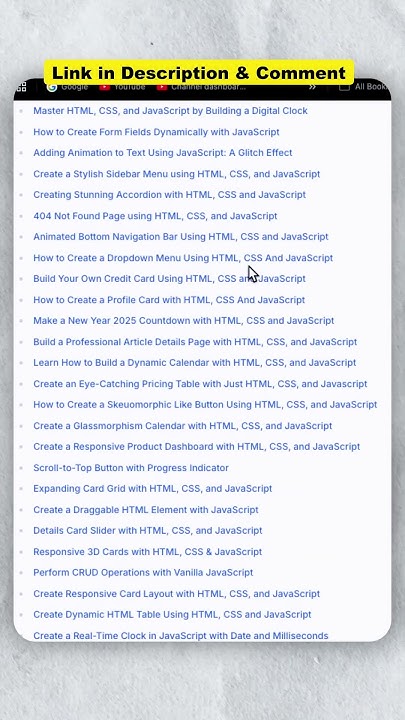 200+ Mini Projects - HTML, CSS & JavaScript - YouTube
