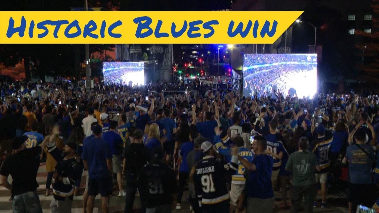 Blues fans celebrate first Stanley Cup home game win in downtown St ...