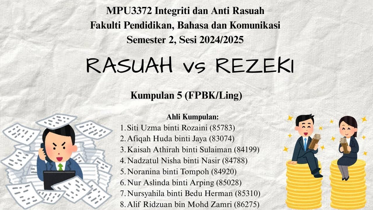 MPU3372 Integriti dan Anti Rasuah (Tugasan 2 Berkumpulan) PSA: Rasuah ...