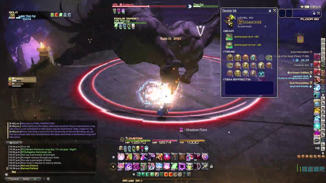 FFXIV HC Solo - (SMN) PoTD Floor 80 Boss (Clear) - Angelus Demonus ...