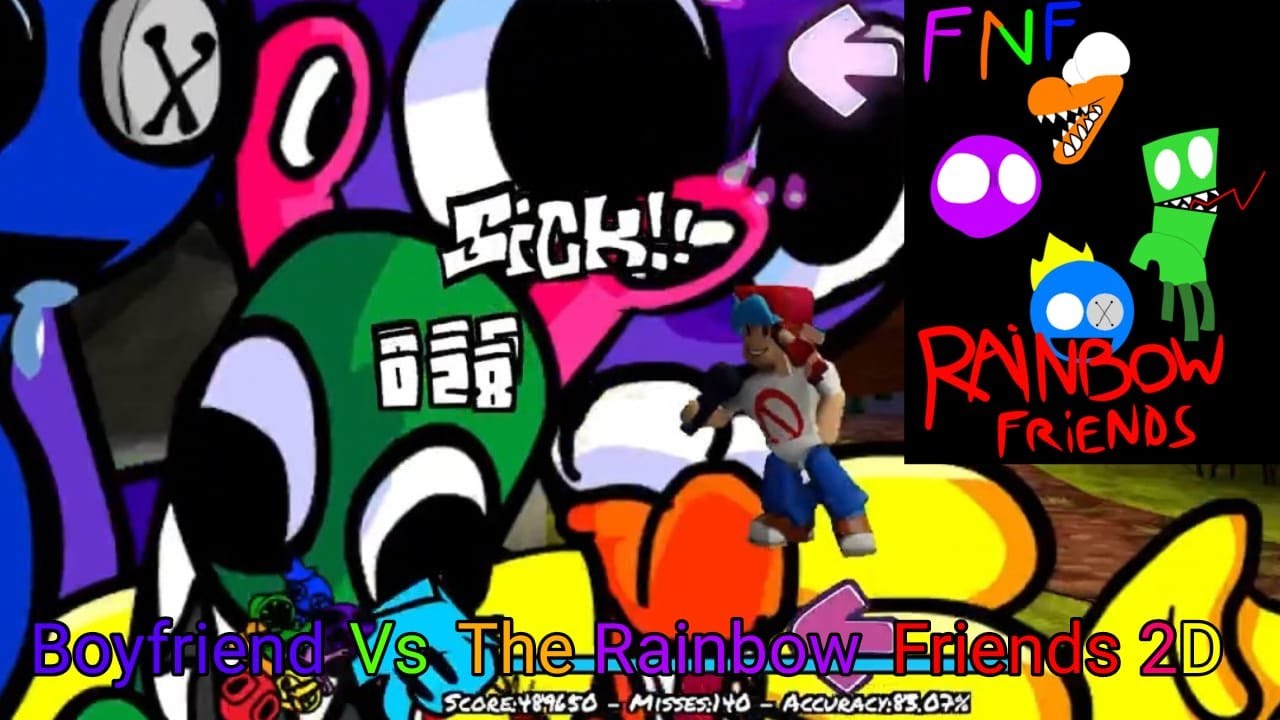 Boyfriend Vs The Rainbow Friends 2D | Friday Night Funkin' - YouTube