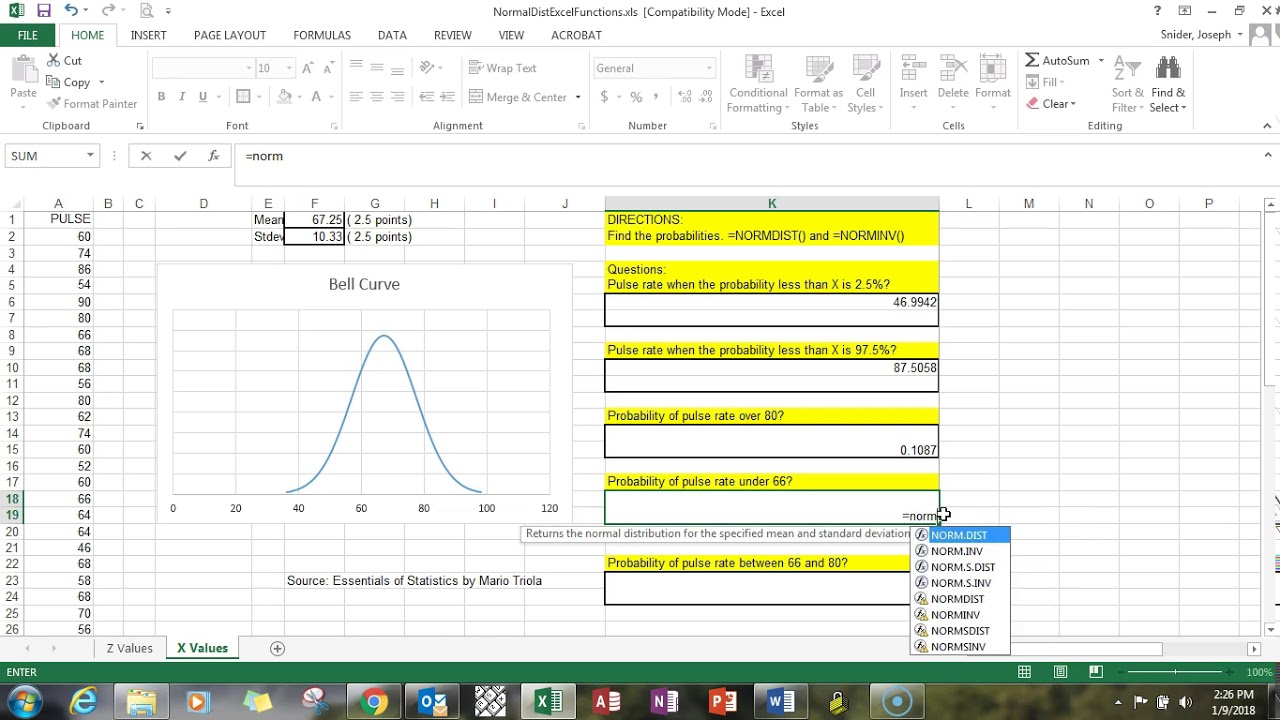 NormalDistFunctions B - YouTube