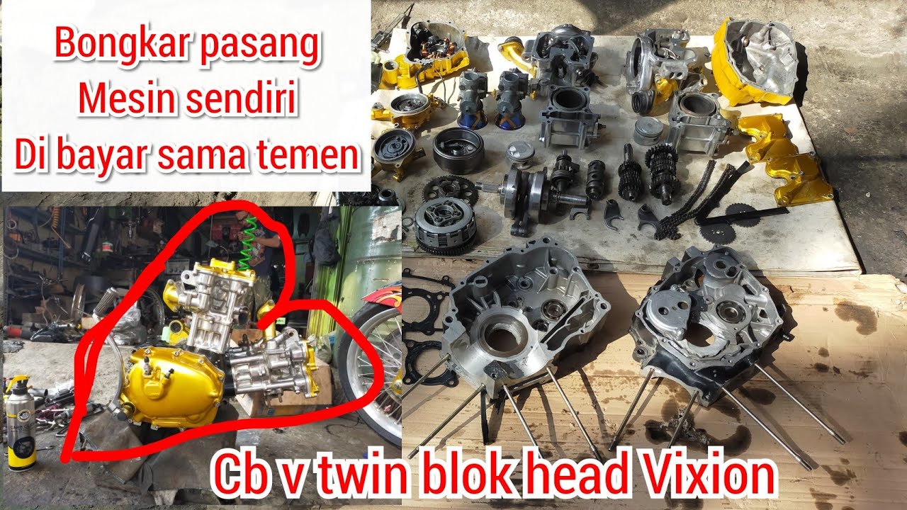 Review mesin V twin blokop Vixion. - YouTube