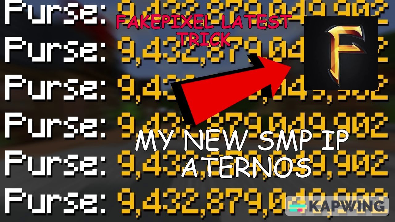 FAKEPIXEL NEW MONEY TRICK BILLIONERE LATEST | MY ATERNOS SERVER IP ...