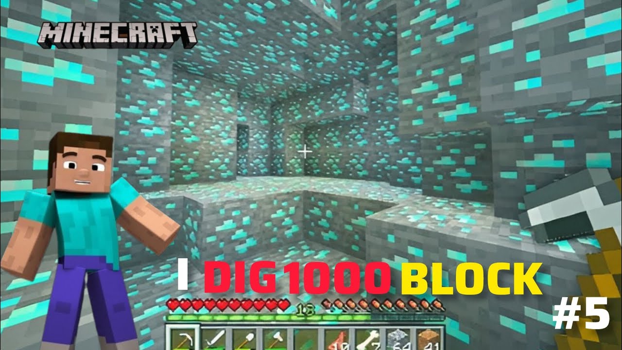I DIG 1000 BLOCK IN MINECRAFT - YouTube