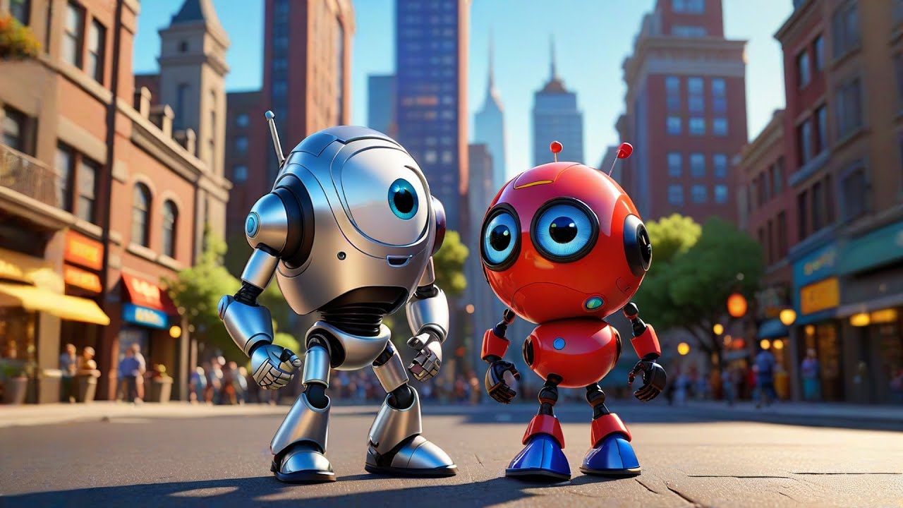 Six Little Robots Zoom and Glide | Robot Song for Kids | Nursery Rhymes ...