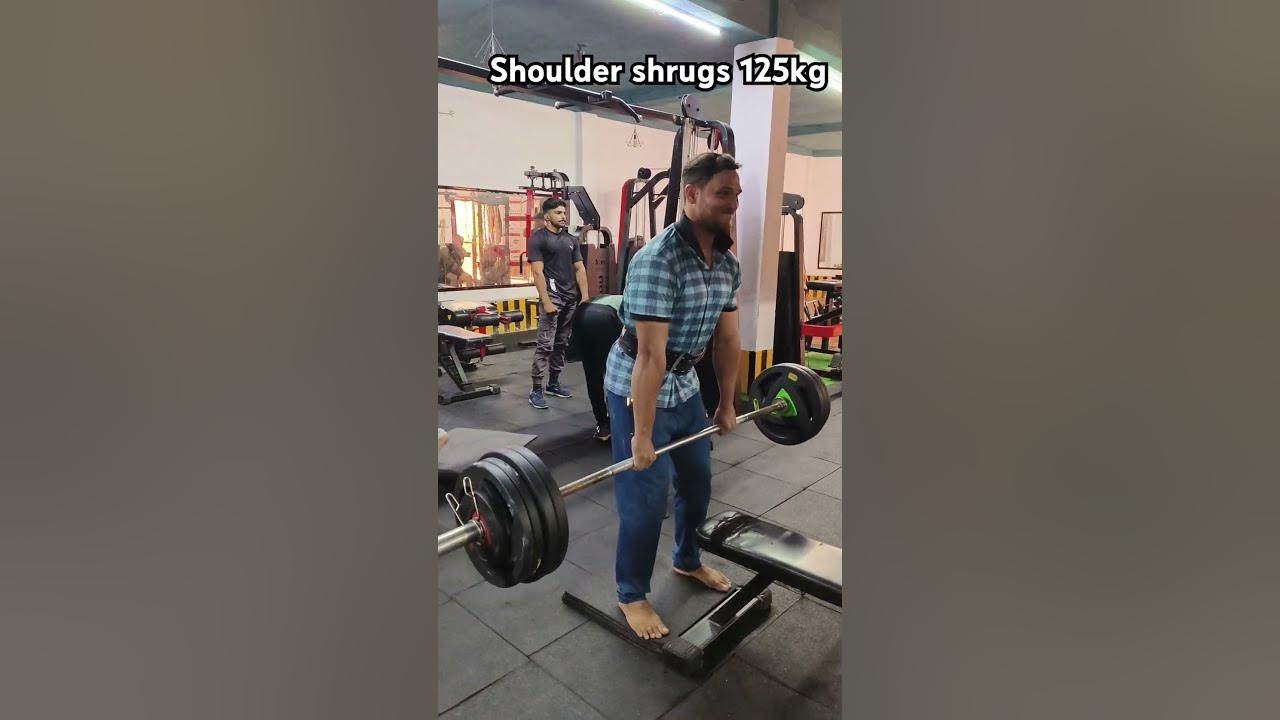 #Shoulder workout #Shoulder shrugs 125kg - YouTube