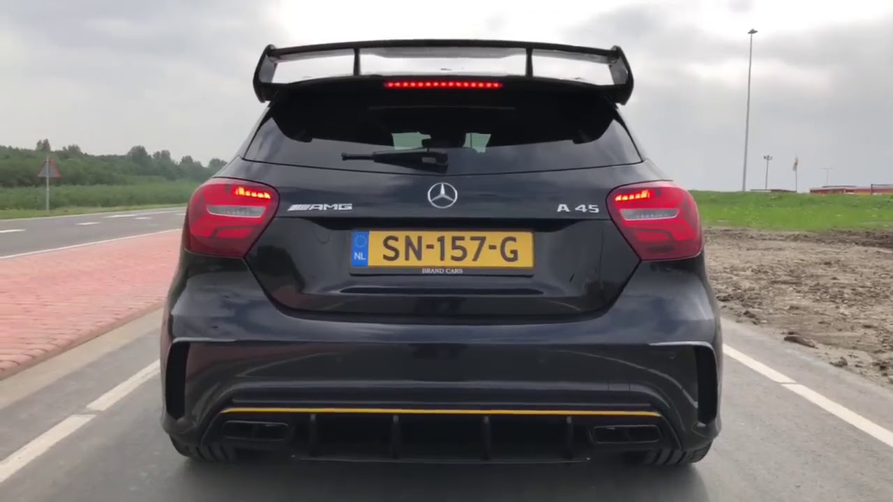 New Mercedes-Benz A45 AMG exhaust sound Flames 2018 - YouTube