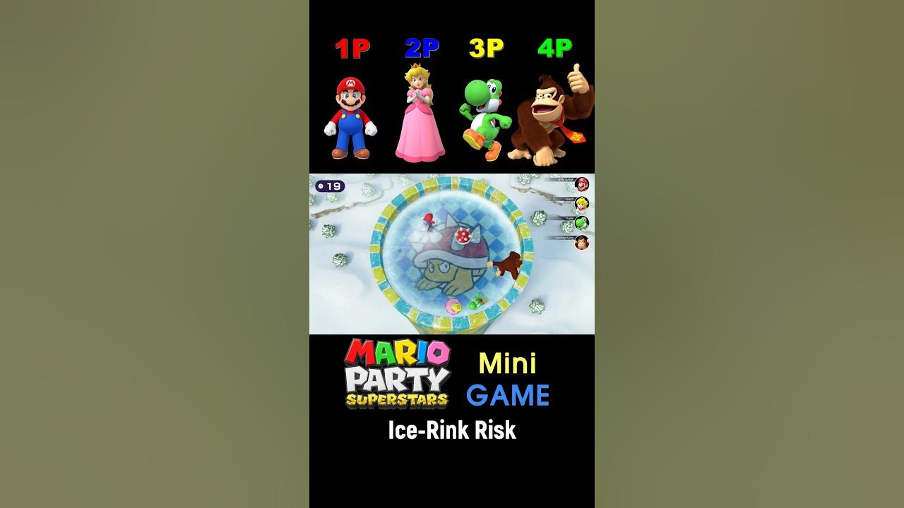 【Mario Party Superstars】 Mini games (Ice-Rink Risk) Nintendo Switch Game #shorts - YouTube