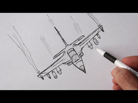 How to draw a Fighter jet easy