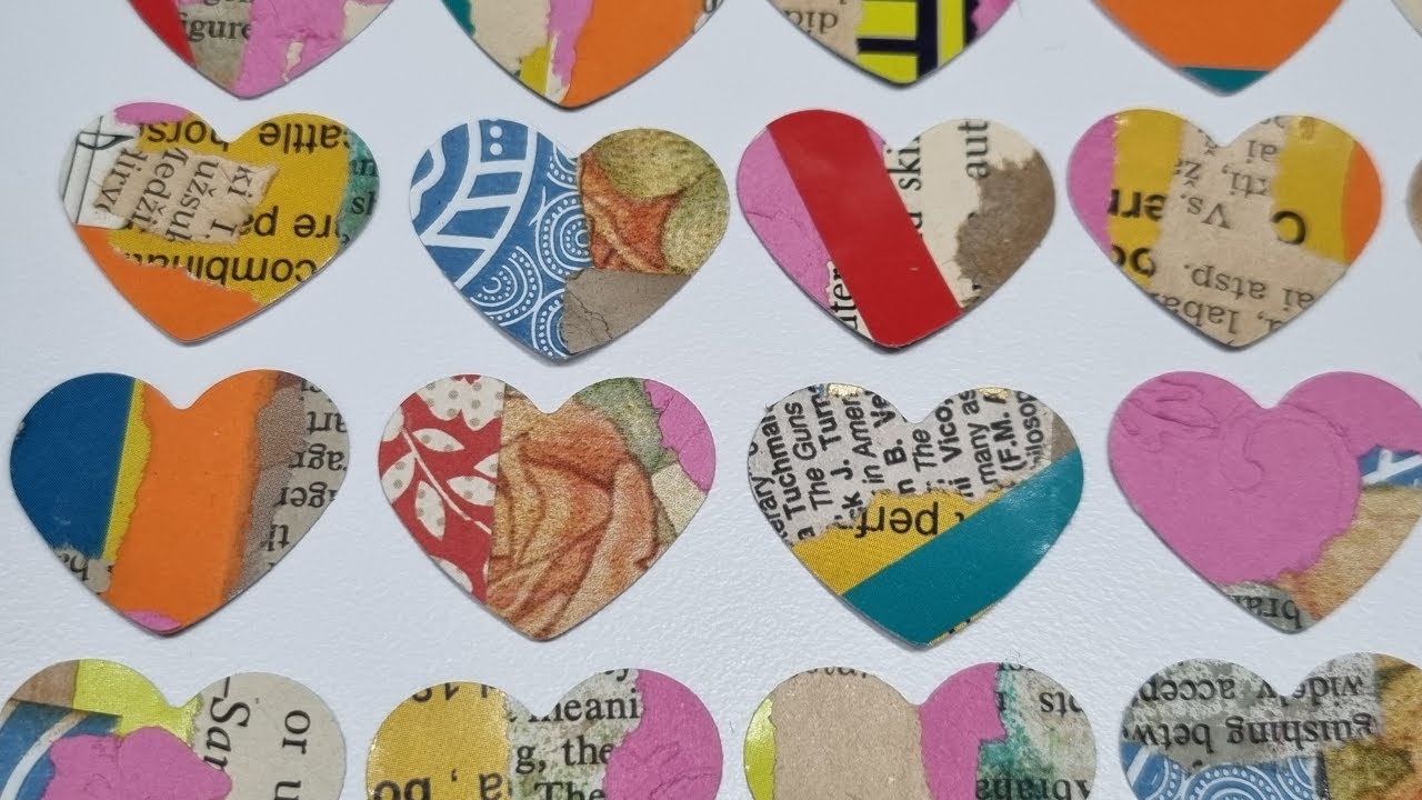 Making tiny scrap paper heart embellishments #useittilitsgone - YouTube