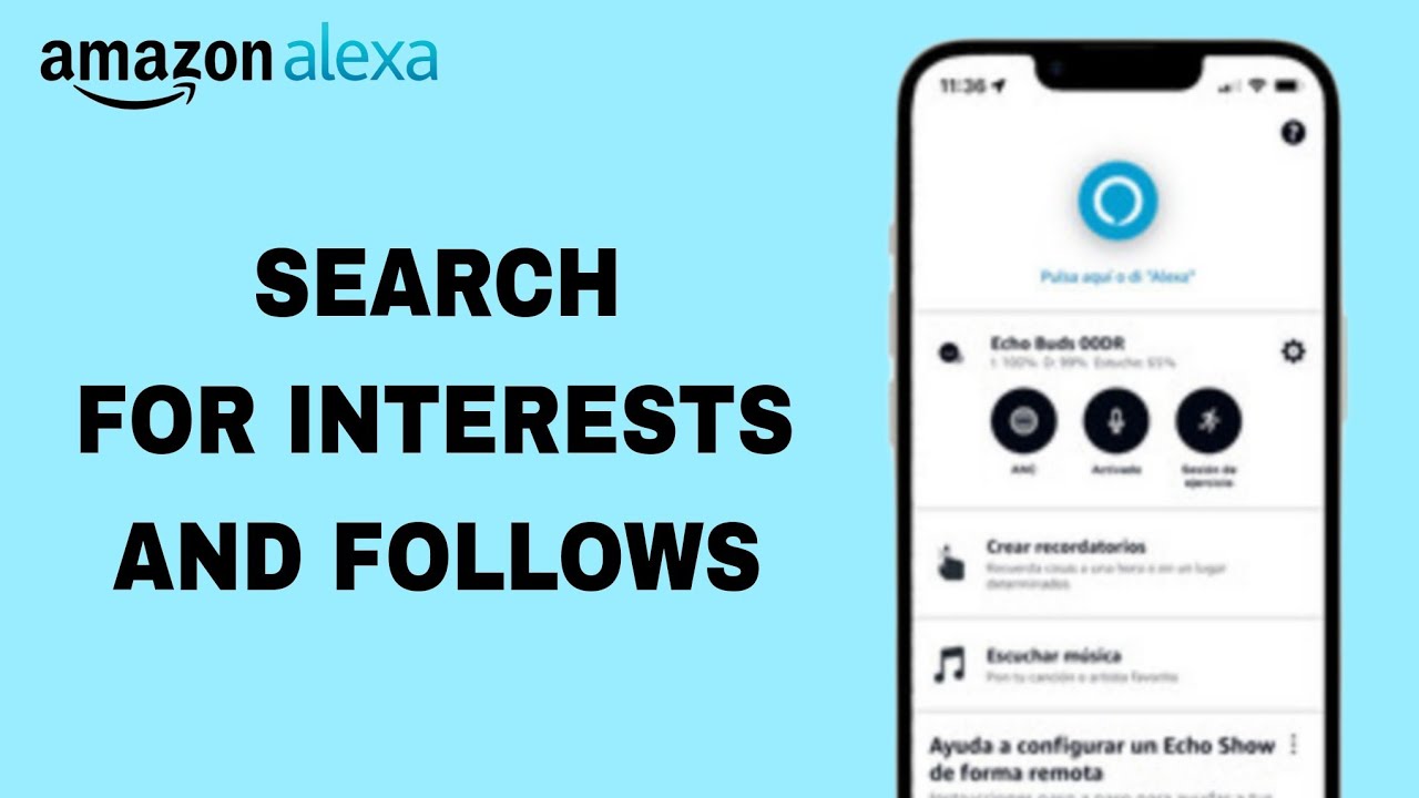 How To Search For Interest And Follows On Amazon Alexa App - YouTube
