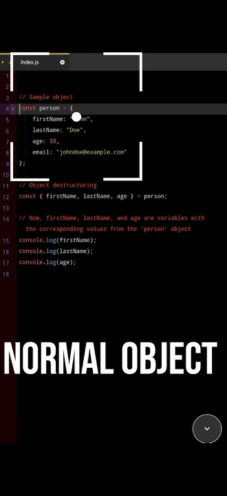 How to destructure Object in javascript. #javascript #coding - YouTube