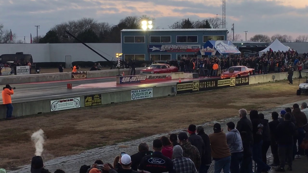 Street Outlaws: San Antonio Raceway ‘62 Impala vs Orange Car 01/20/18 ...